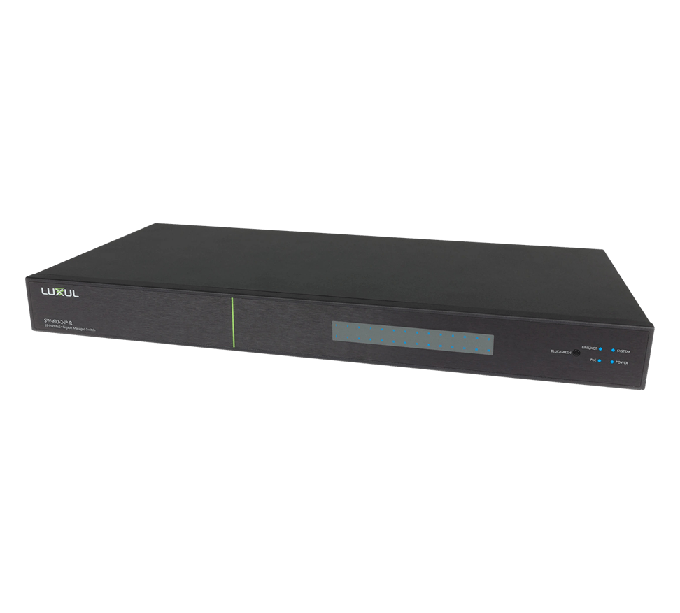 LUX-SW-610-24P-R-PC LUXUL AV-Series 24-Port Gb PoE+ L2 L3 Managed Switch